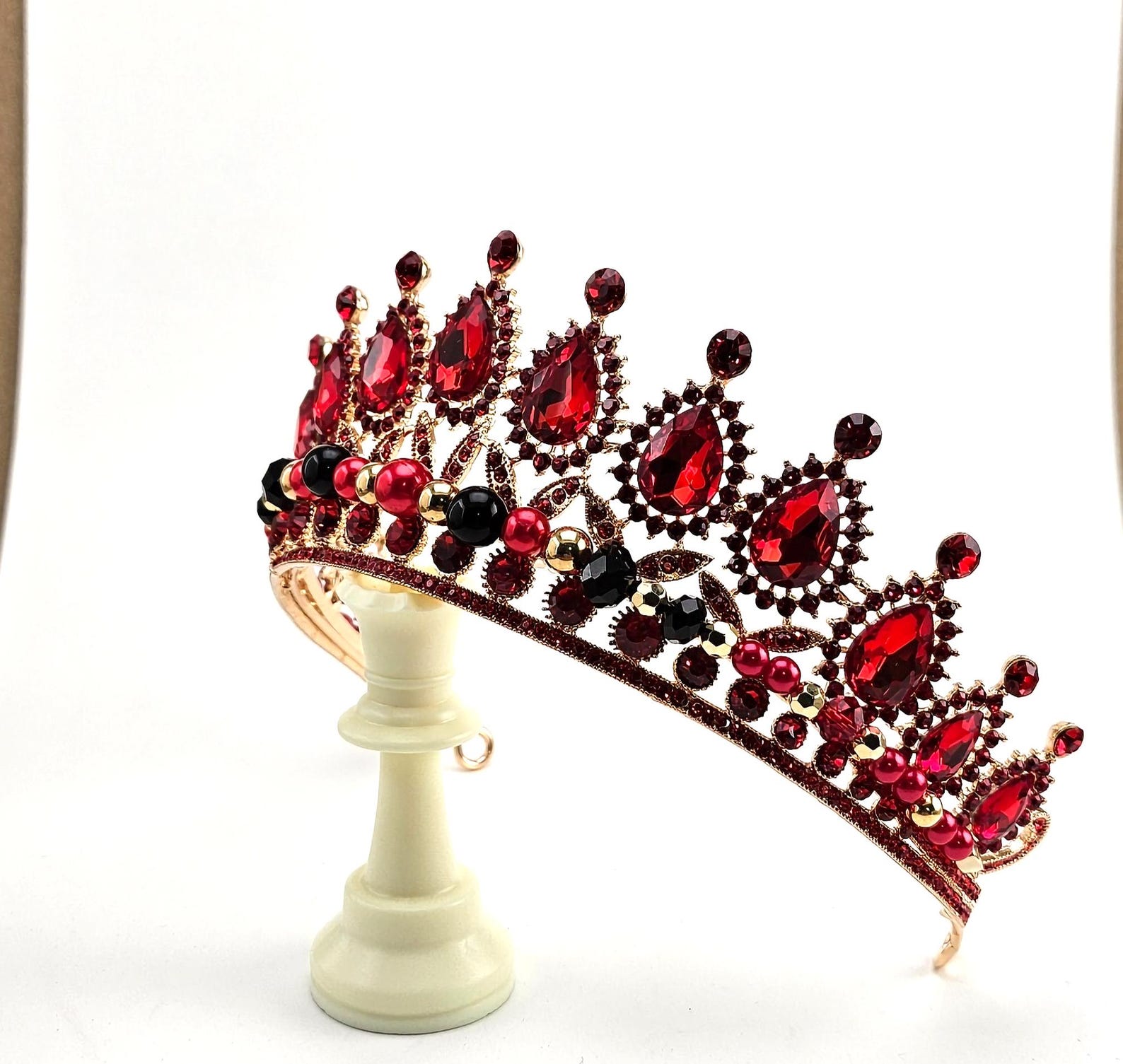 Red & Gold Quinceanera Tiara, Custom Bridal Crown - Etsy