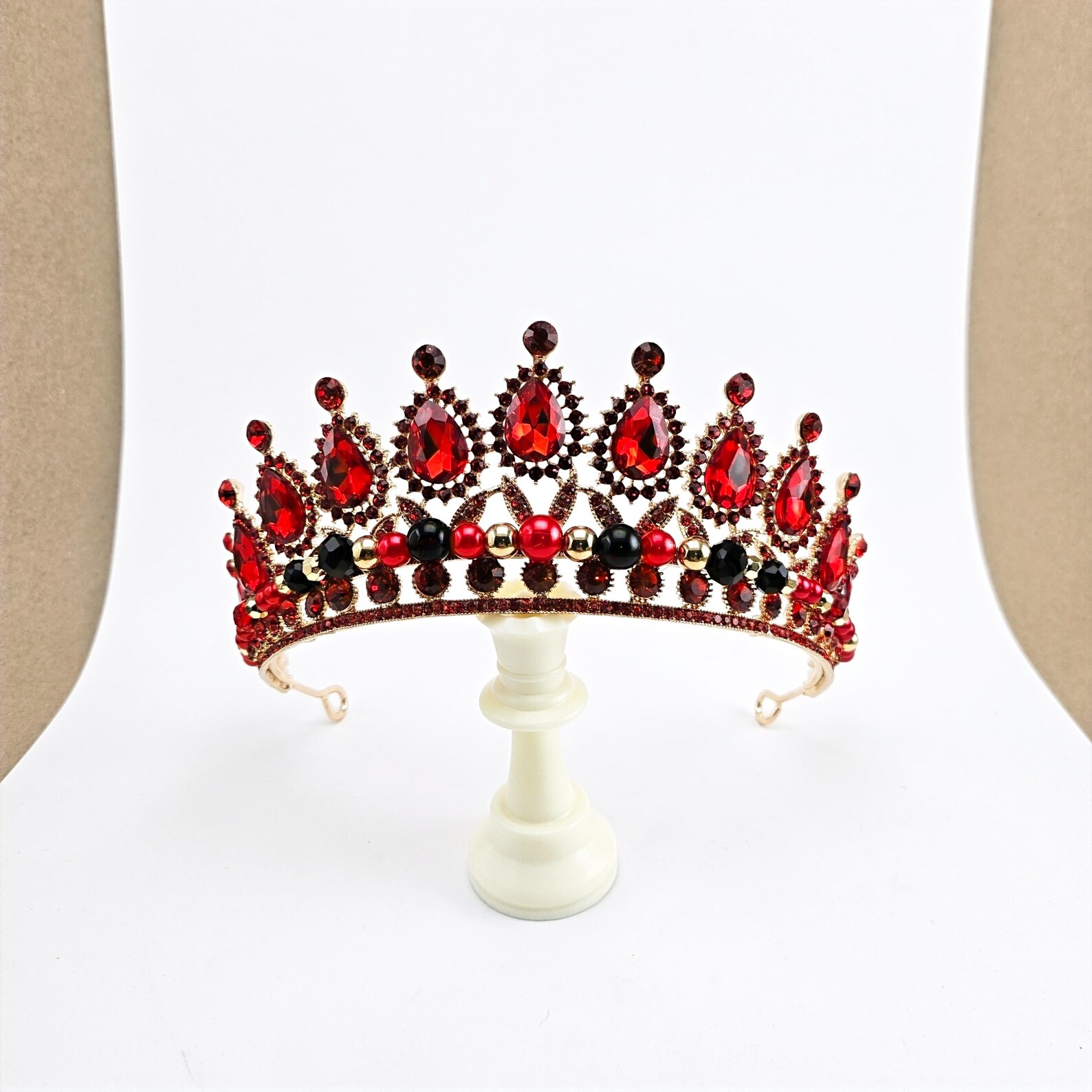 Red & Gold Quinceanera Tiara, Custom Bridal Crown - Etsy