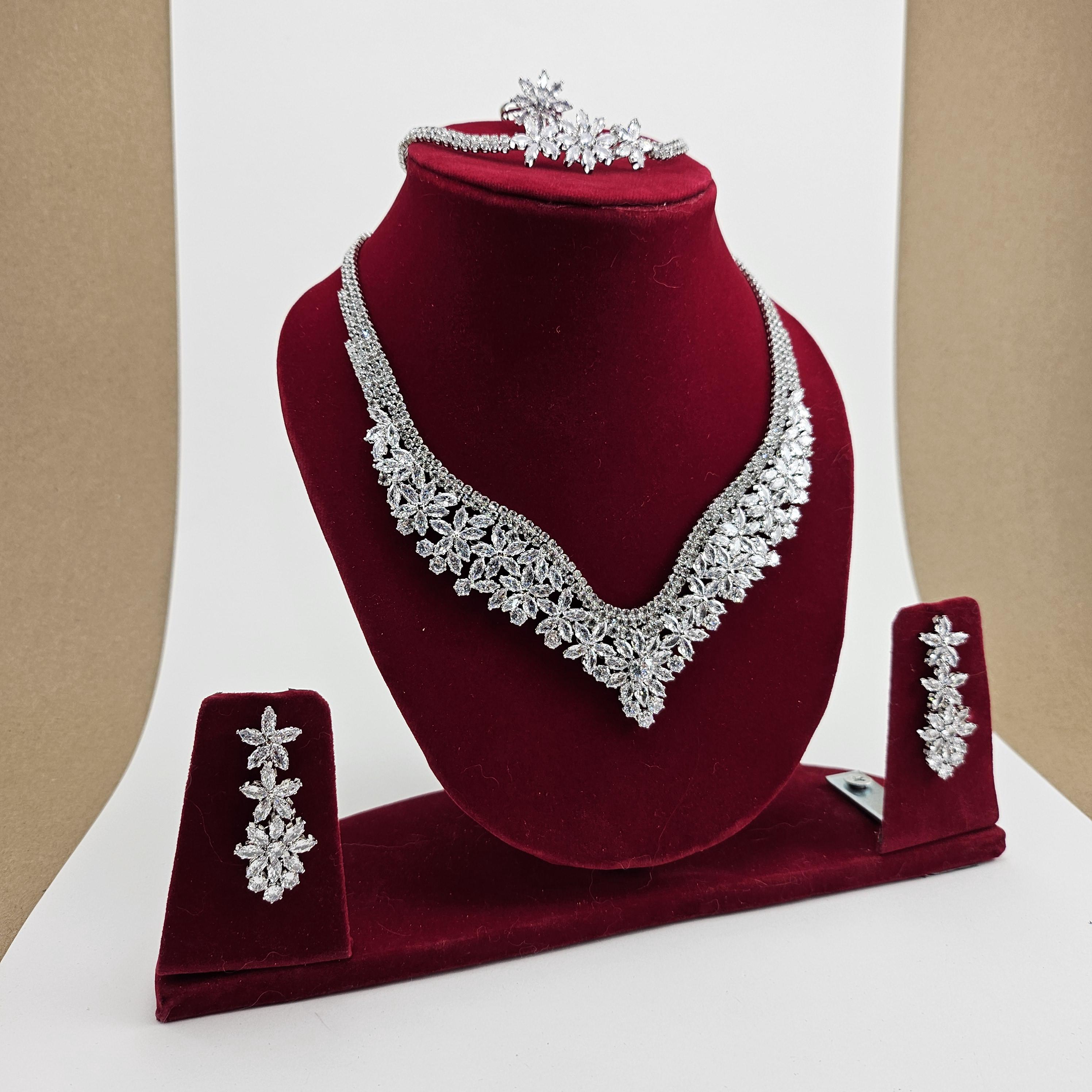 Swarovski Crystal Luxury Wedding Necklace Set, Bridal Swarovski Crystal Luxury Wedding Necklace Set, Bridal