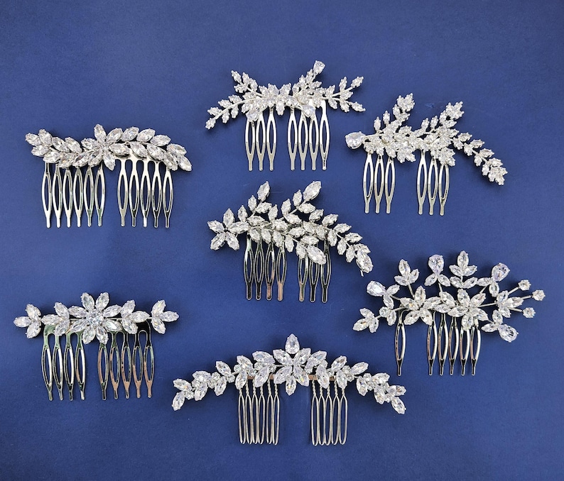 Crystal Bridal Hair Comb: Swarovski Flower, Leaf, or Heart - Etsy