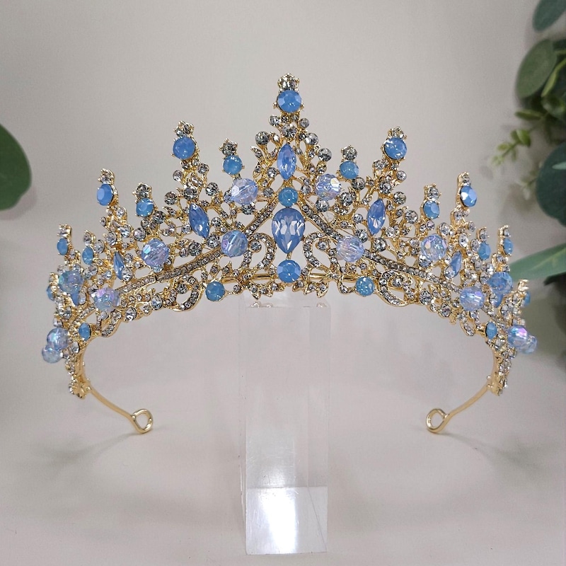 Blue Opal and Gold Tiara - Etsy