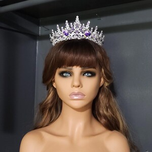 Purple Tiara, Custom Purple Quinceanera Tiara Necklace and Earrings ...