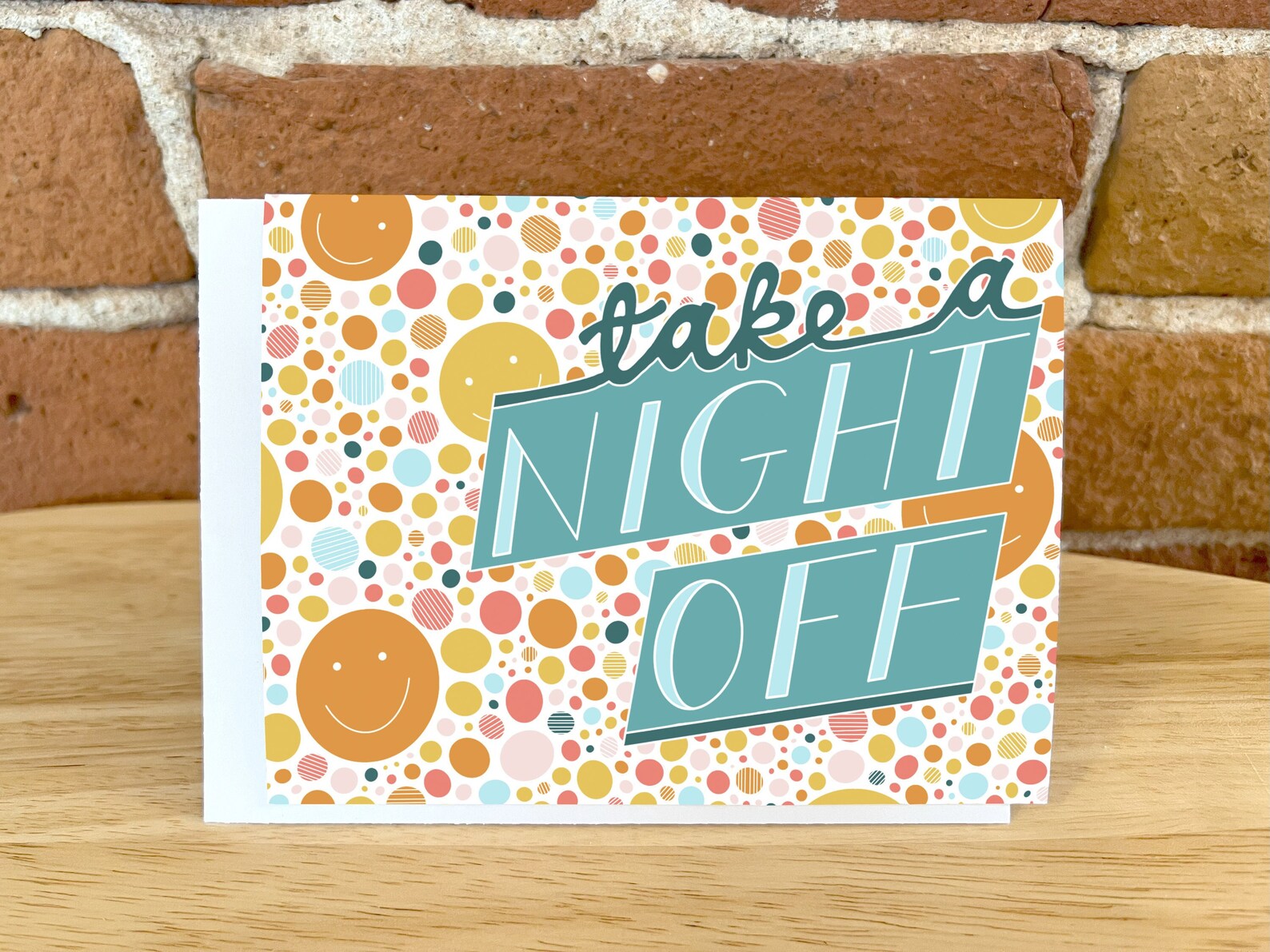 Checking in Greeting Card for Friend Smiley Face, Circle, Stripes, Hand ...