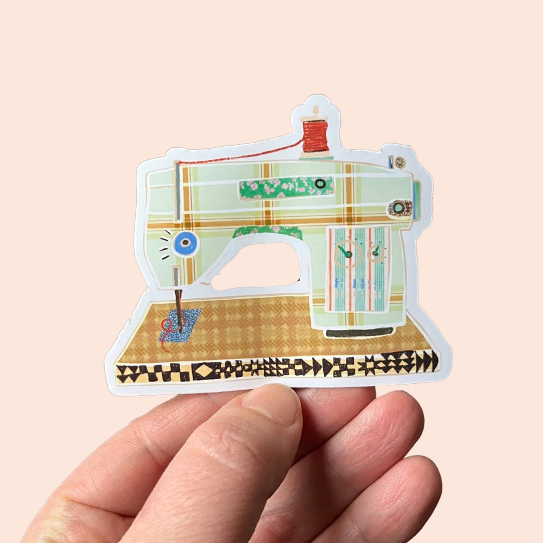 Retro Sewing Machine Vinyl Stickers, Quilt Sewing Sticker - Etsy