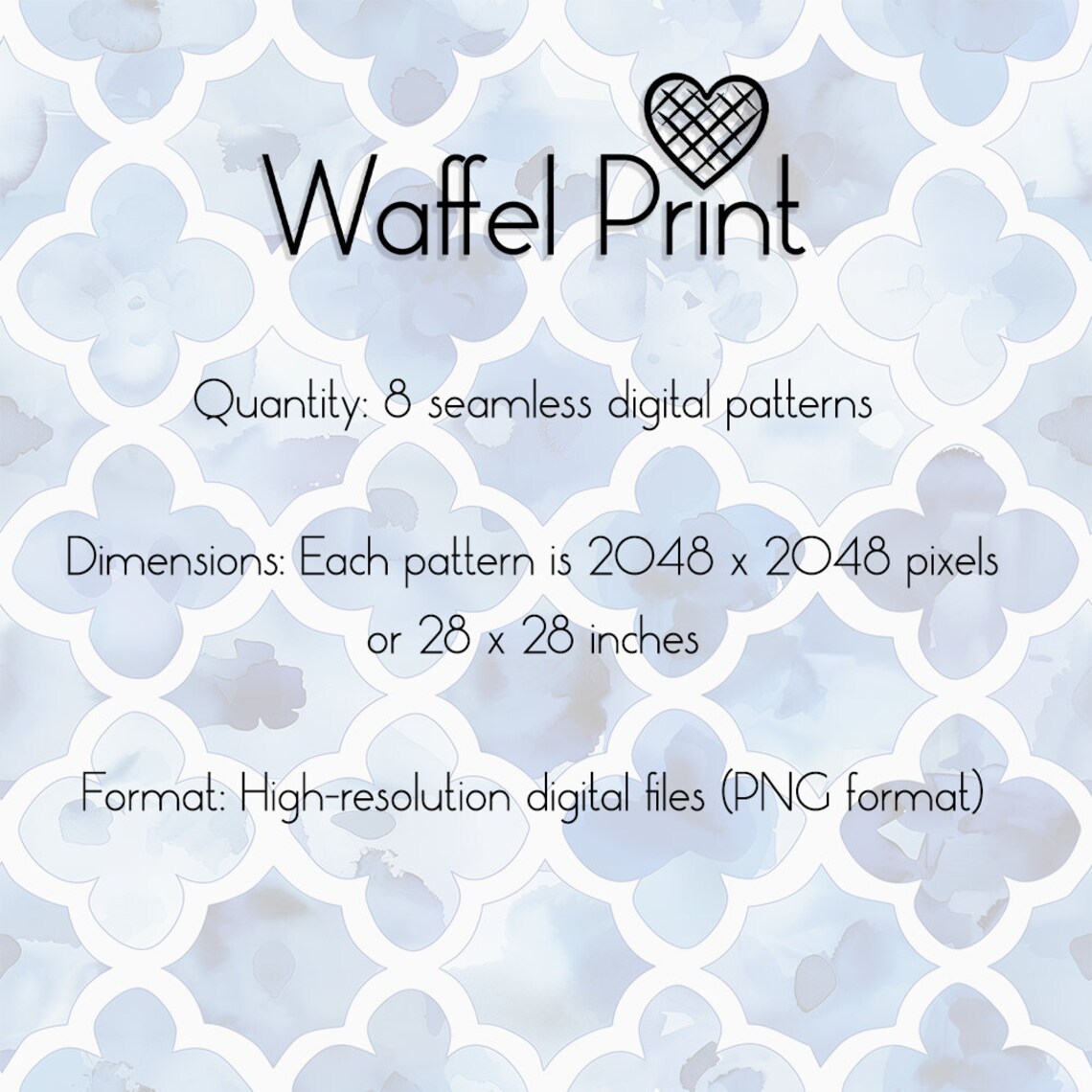 Quatrefoil Blue & White Seamless Pattern Set 8 Sheet Assortment Pack ...