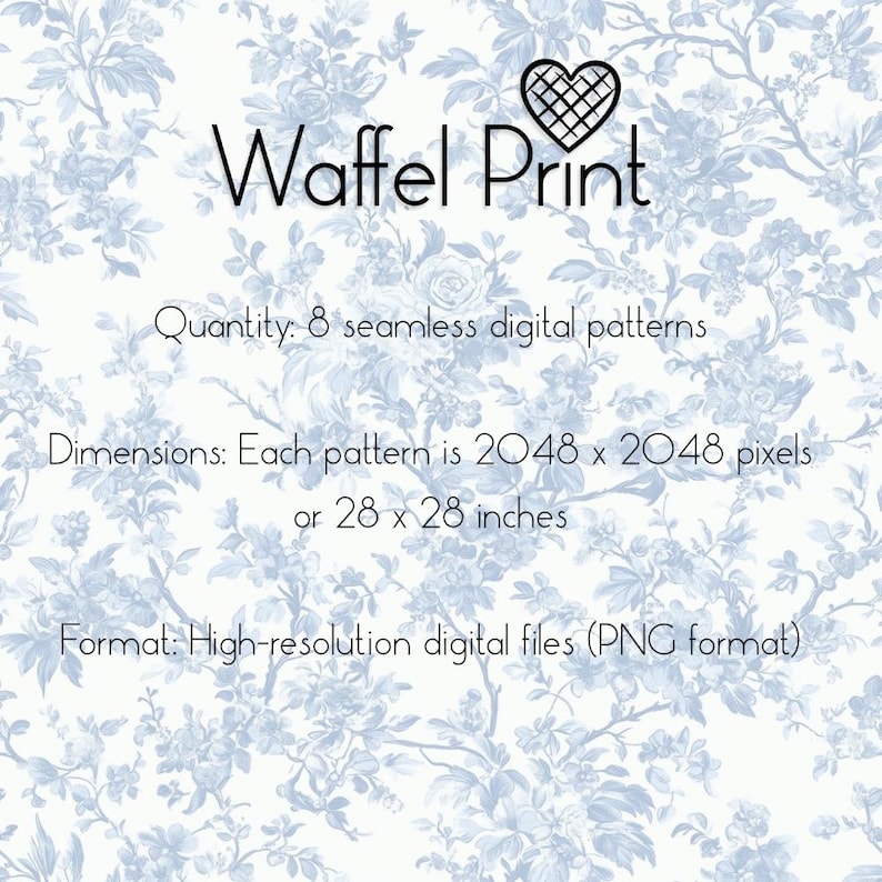 Toile De Jouy Seamless Pattern Set - 8 Soft Floral Designs | Digital ...