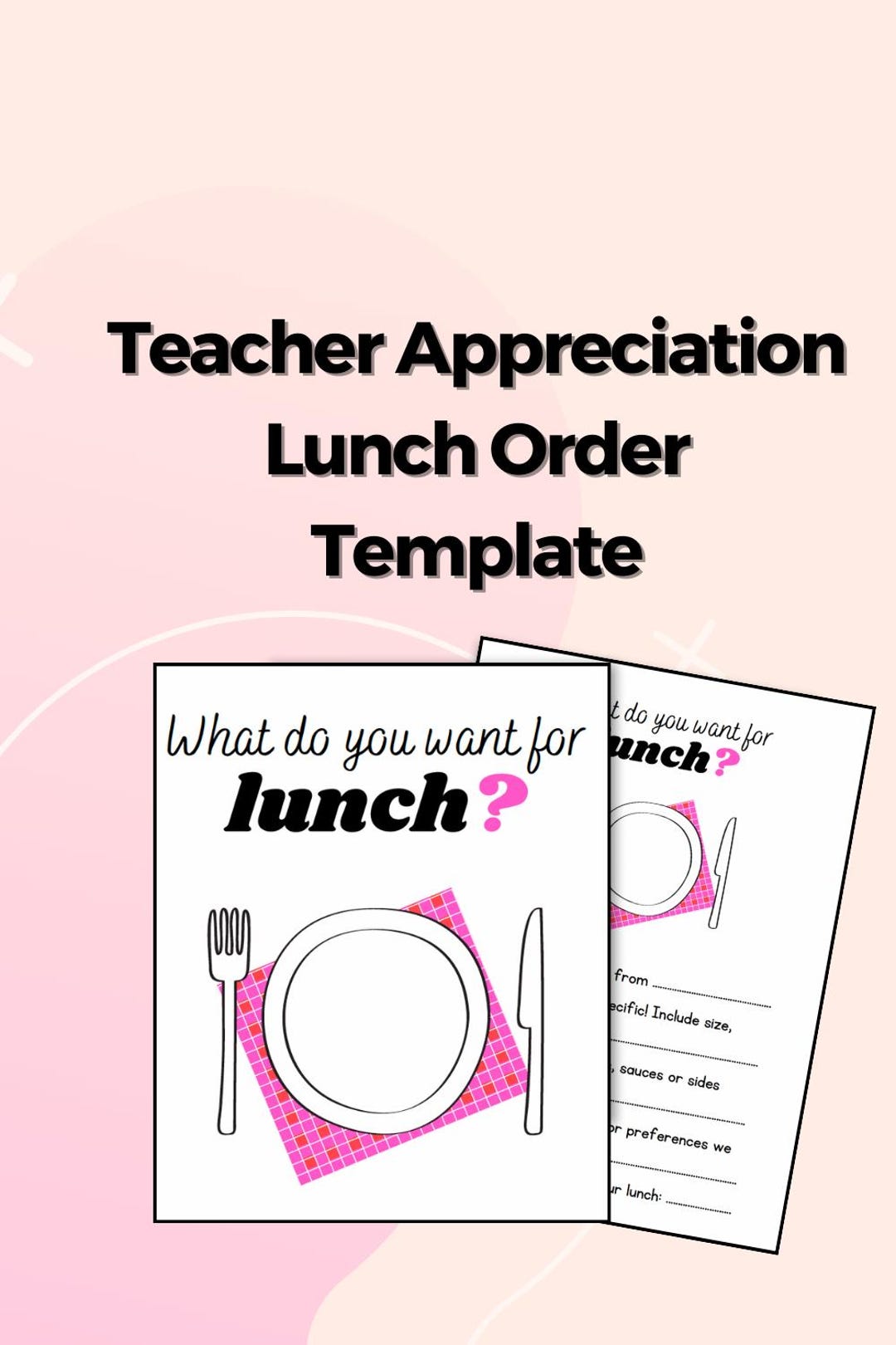 What’s for Lunch? | Teacher Appreciation Lunch Order Form Printable - Etsy