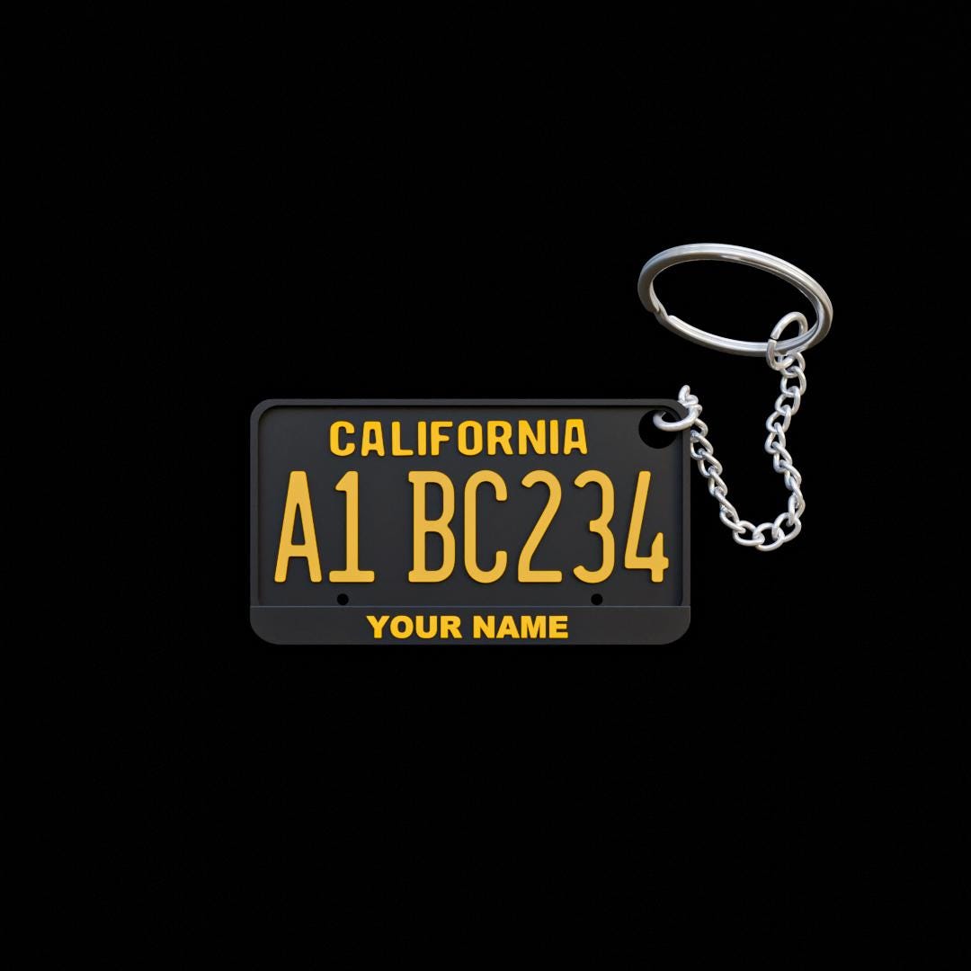 Customize California License Plate Keychain - %30 OFF - Free Delivery ...