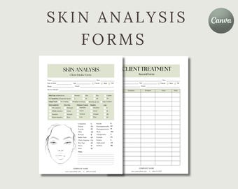 Editable Facial Skin Analysis Form, Esthetician Forms Face Mapping ...