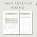 Editable Facial Skin Analysis Form, Esthetician Forms Face Mapping ...