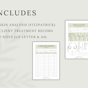 Editable Facial Skin Analysis Form, Esthetician Forms Face Mapping ...