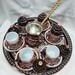 Handcrafted 6-piece Copper Cezve Coffee Cup Set With Porcelain Cups ...