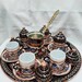 Handcrafted 6-piece Copper Cezve Coffee Cup Set With Porcelain Cups ...