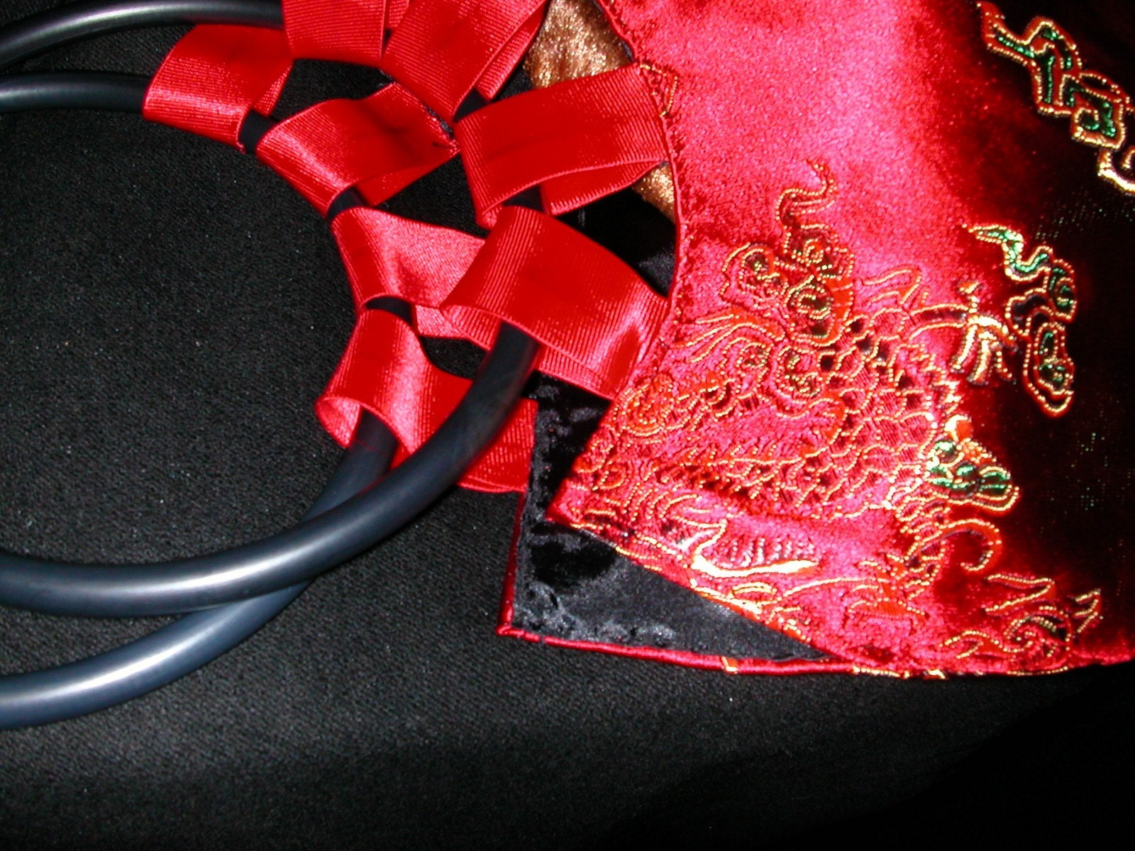 Red Moon Bag in Red Chinese Satin Brocade With Hoop Handles - Etsy
