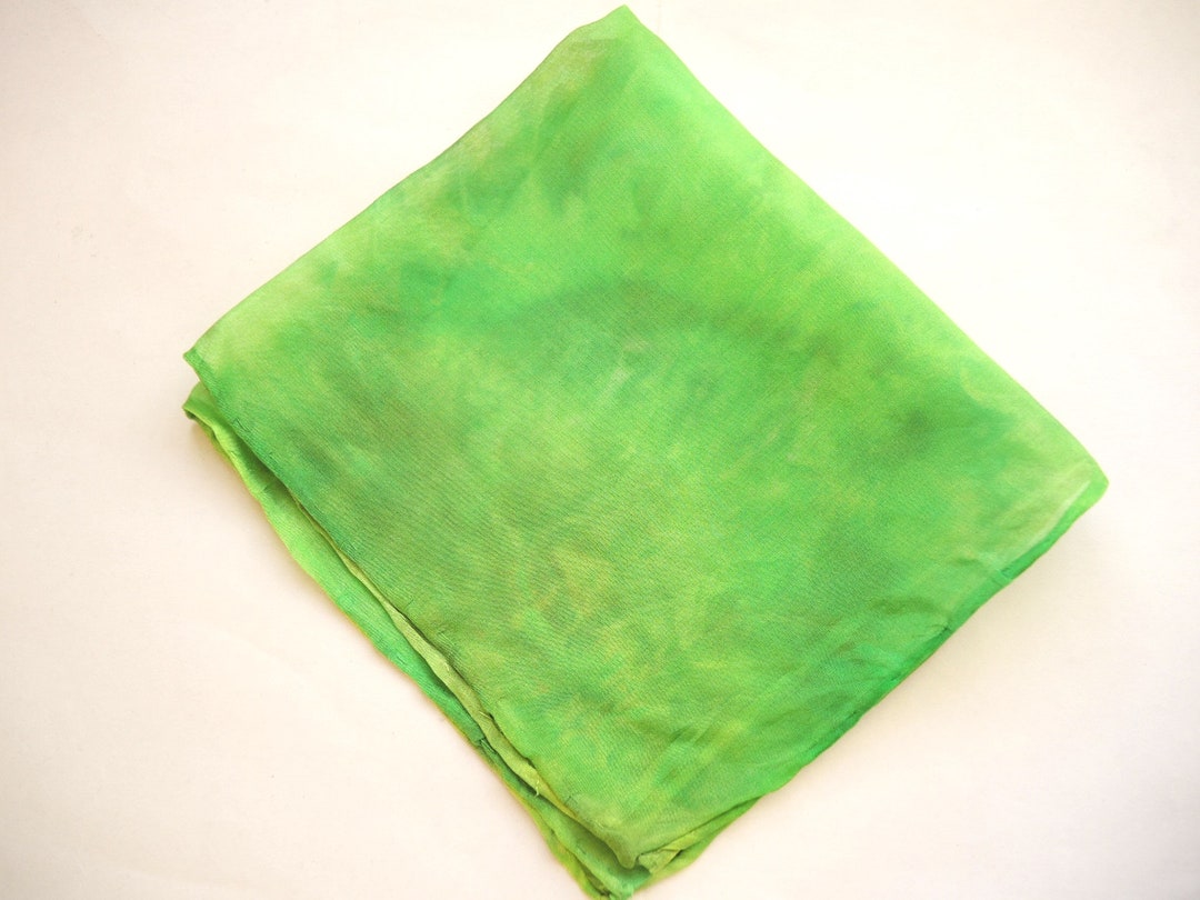 NEW Parakeet Lime Small Hanky 27cm -silk Handkerchief Cloud Marbled ...