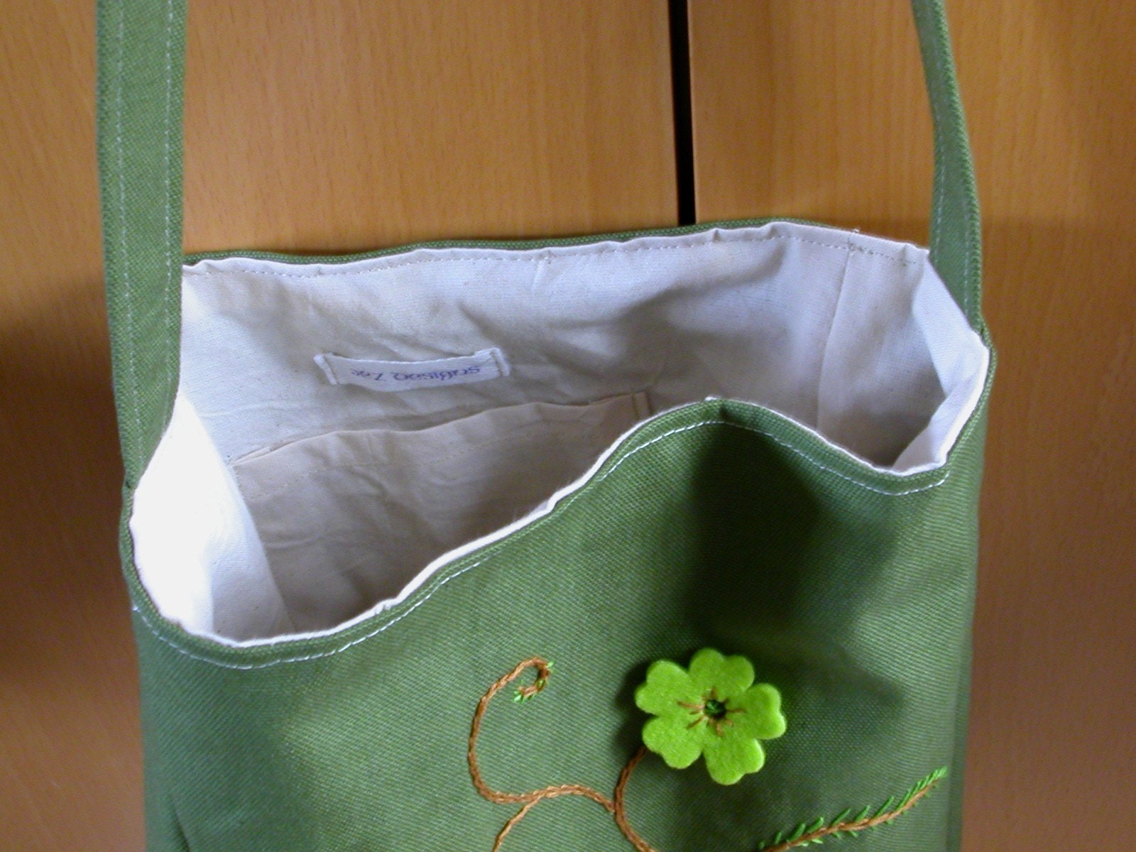 Green Shoulder Bag Spring Flowers Hand Embroidered Medium - Etsy