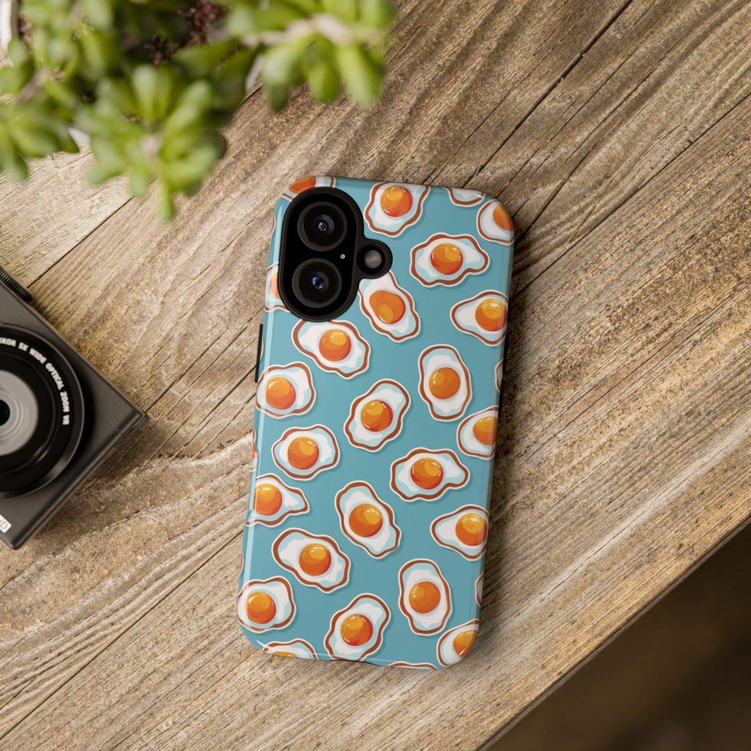 Tasty Fried Egg Design Tough Hard Phone Case | iPhone 16/15/14/13/12/11 ...