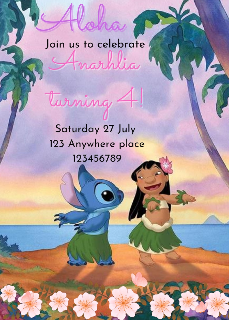 Lilo and Stitch Invitations - Etsy