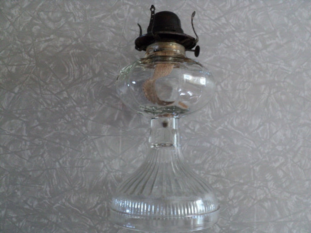 Primitive Old Glass Oil Lampkerosine Lamp With Wick - Etsy