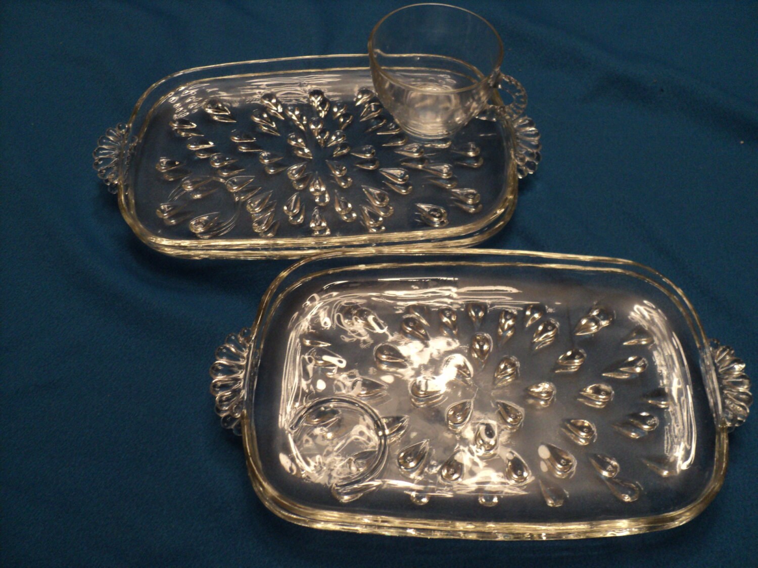 Vintage Tear Drop Clear Glass 8 Piece Snack Set for 4hazel - Etsy