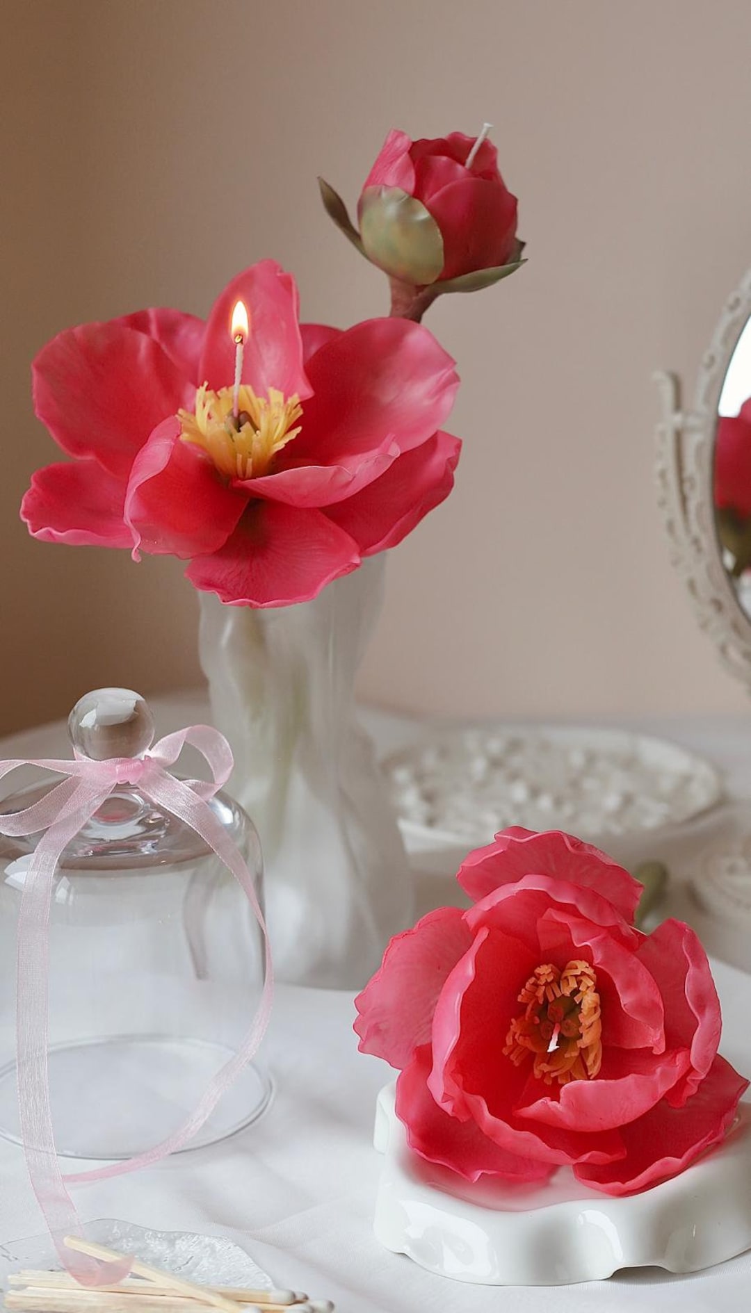 Handmade Peony Flower Candles A Perfect Gift for Any Occasion Rare Find ...