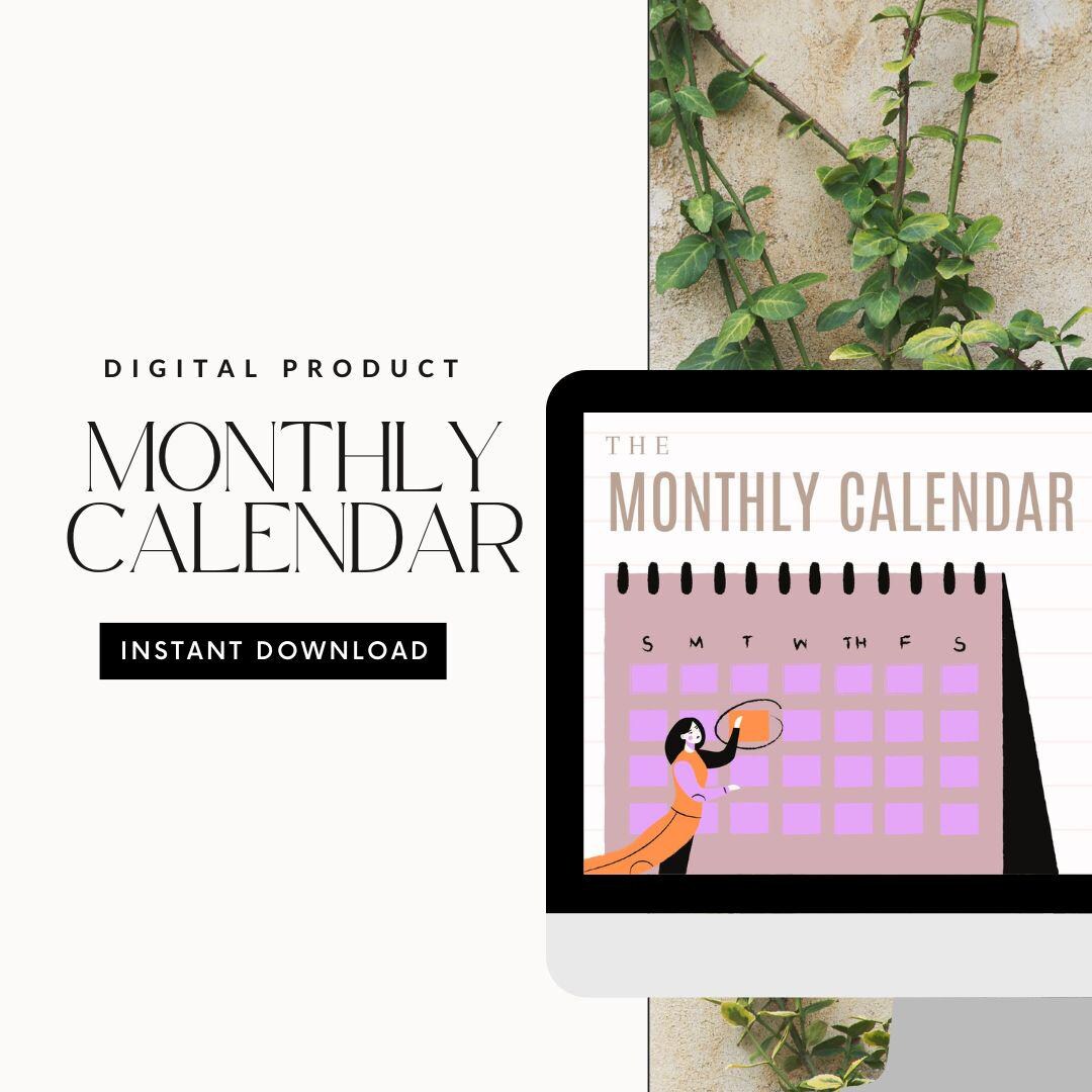 12 Month Blank Calendar for Your Home or Your Job - Etsy