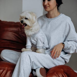 Dog Human Matching Hoodie Set, Beige, Gray, Graphite Organic Soft ...