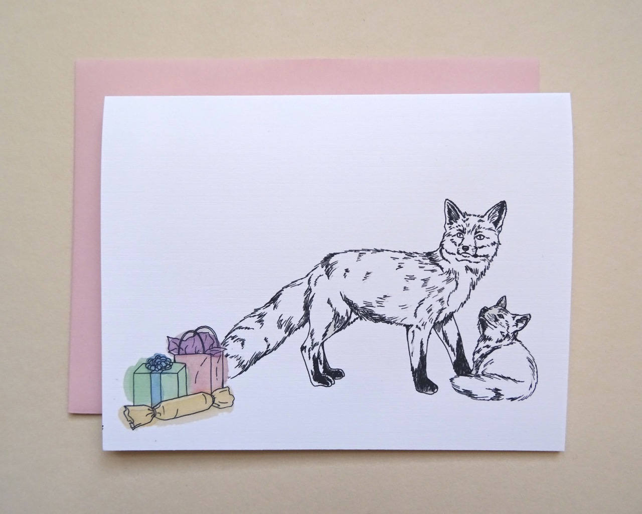 Foxes Card - Etsy