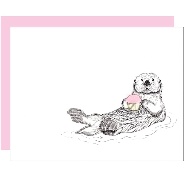 Otter Thank You Card - Etsy