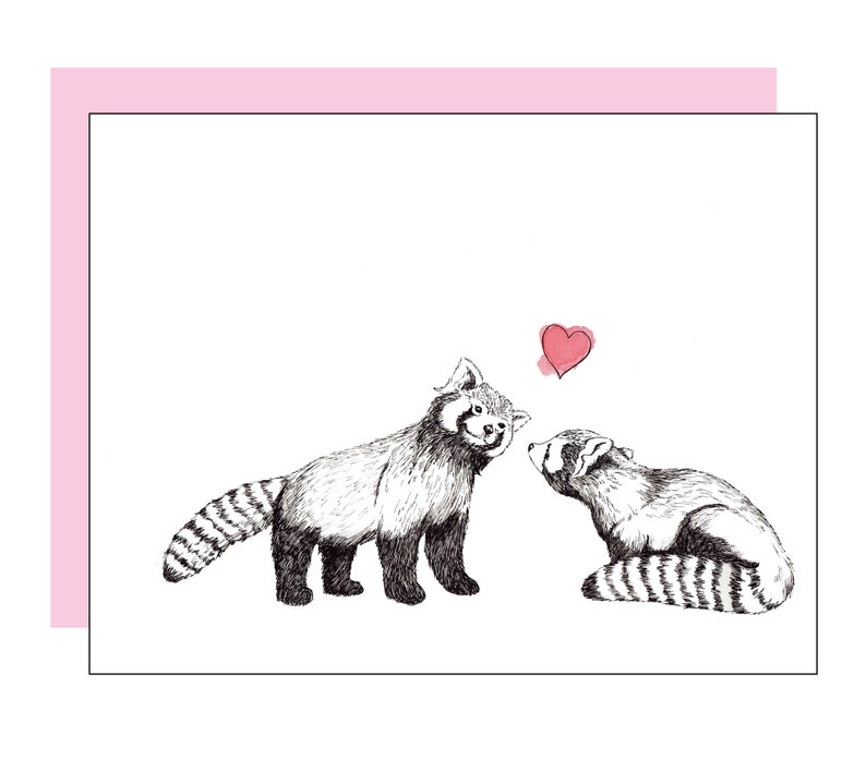 Red Panda Card - Etsy