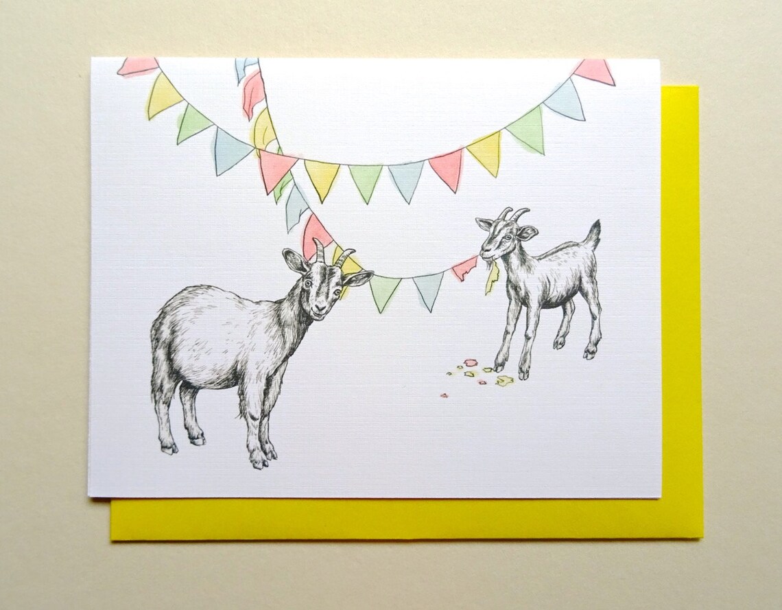 Goats Card | Etsy