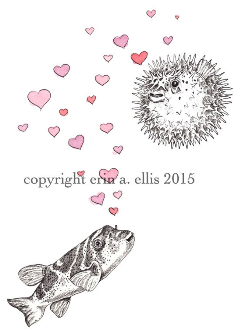 Puffer Fish Card - Etsy