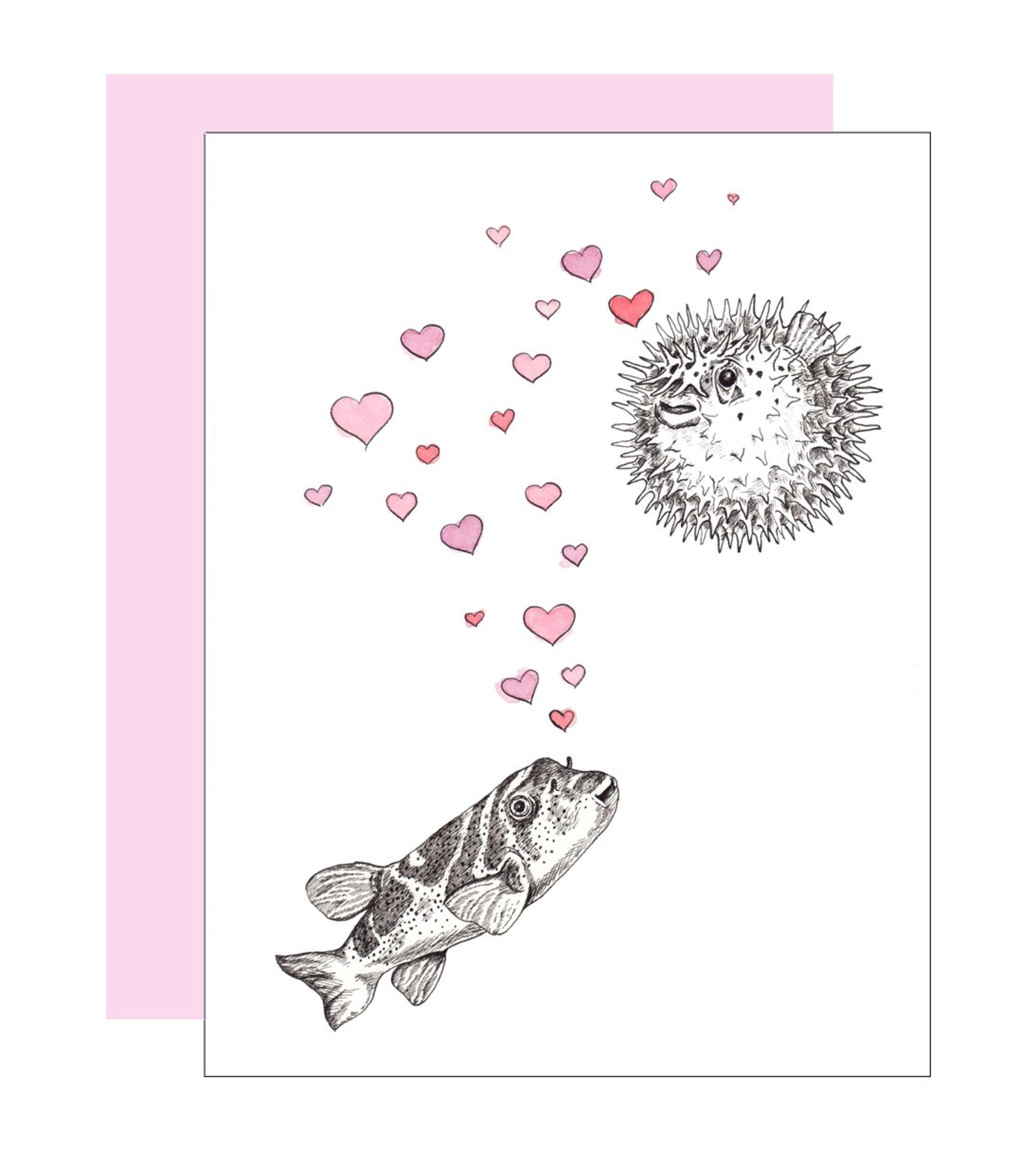 Puffer Fish Card - Etsy