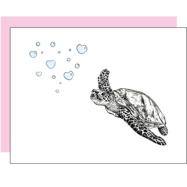 Turtle Love Card - Etsy