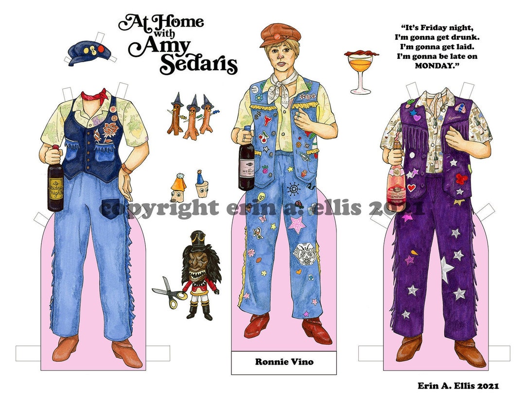 Ronnie Vino Paper Dolls - Etsy