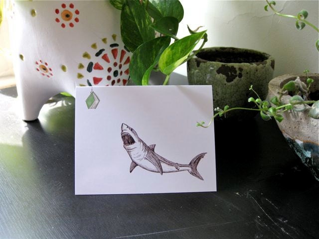 Shark Card | Etsy