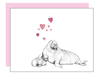 Walrus of Love Funny Valentines Card. Walrus Valentine's Day Card ...
