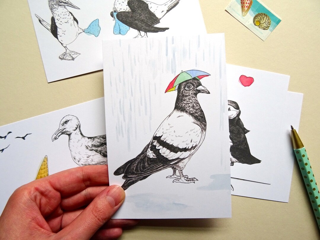 Bird Postcards - Set of 5 - Etsy