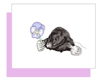 Mole Birthday Card - Etsy