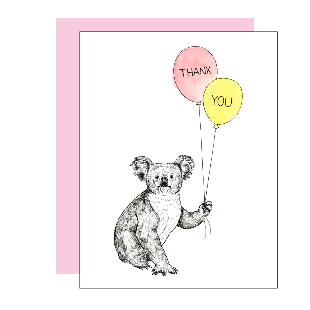 Koala Thank You Card - Etsy