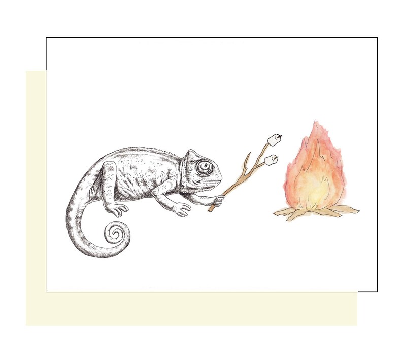 Chameleon Card | Etsy