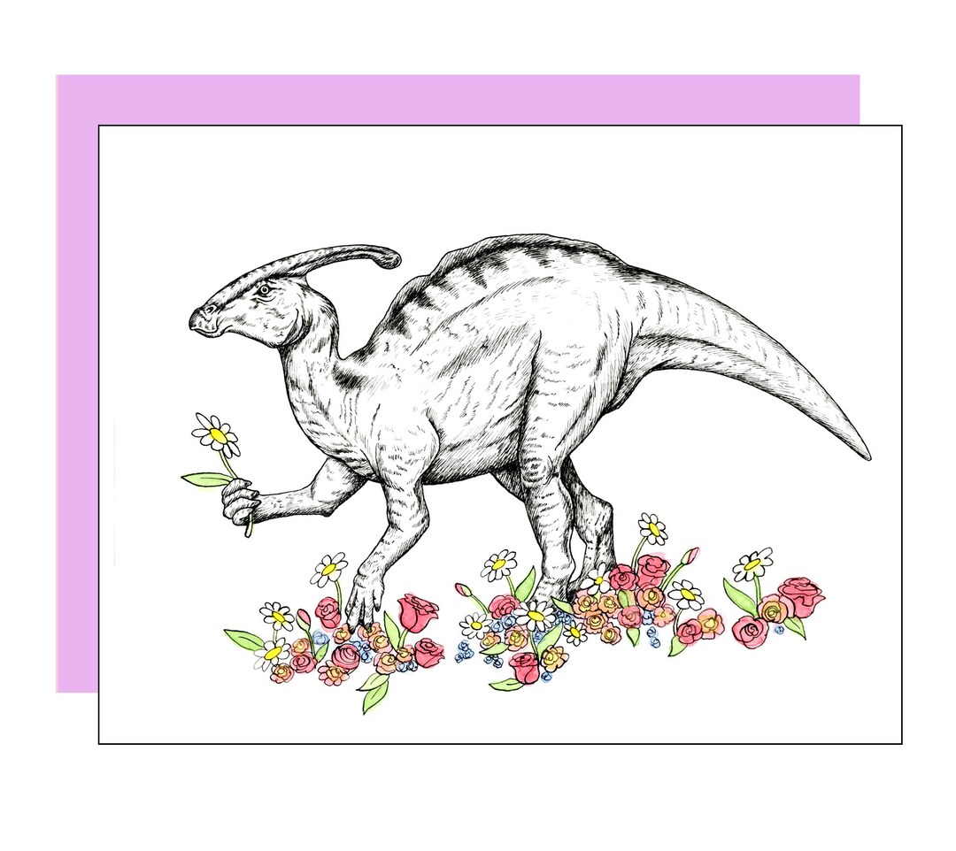 Parasaurolophus Card - Etsy