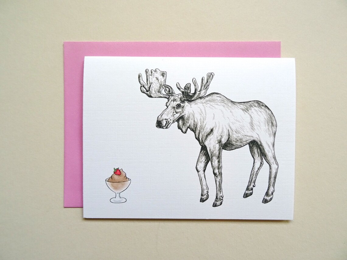 Moose Card - Etsy