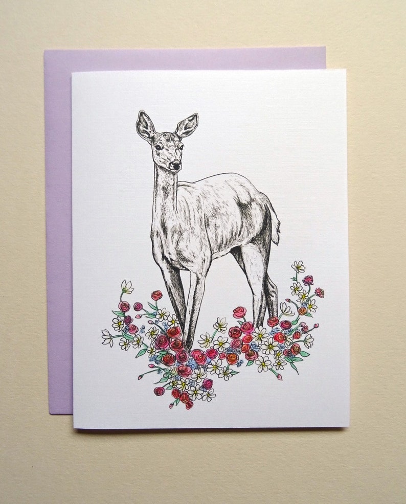 Deer Card | Etsy