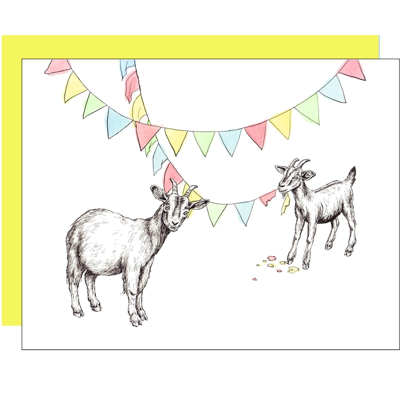 Goat Birthday Card - Etsy