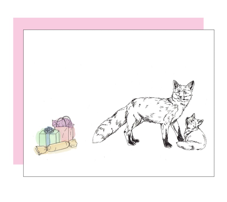 Foxes Card - Etsy