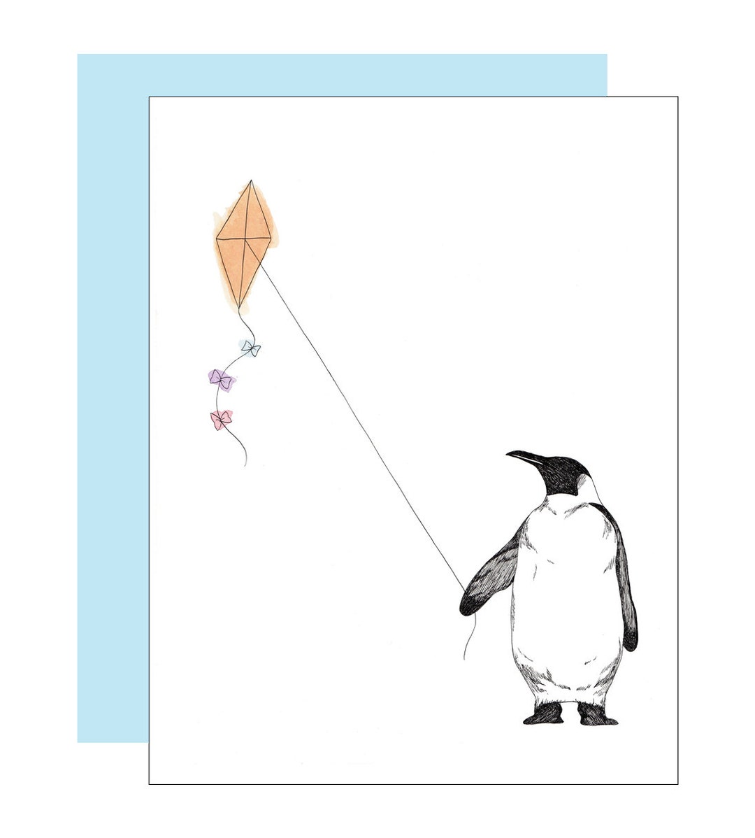 Penguin Card - Etsy