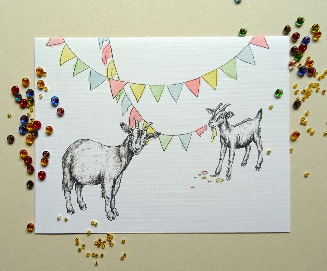 Goats Card - Etsy