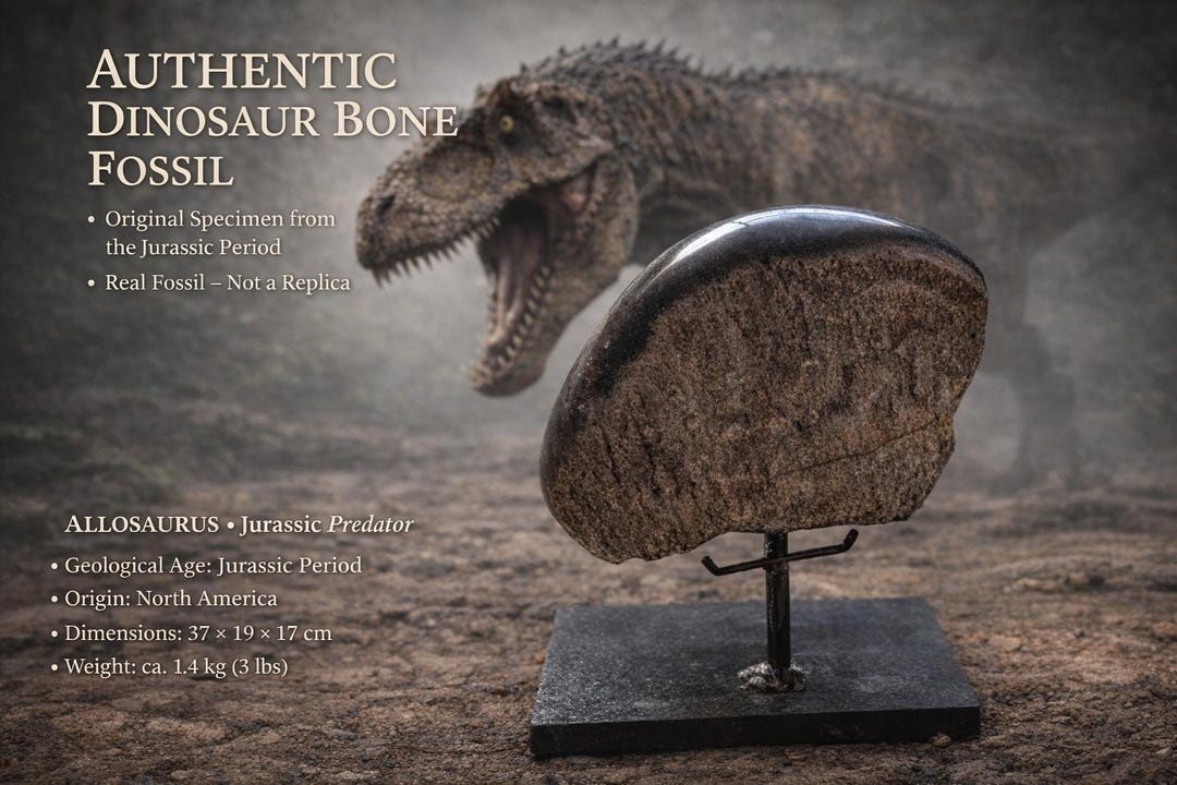 Dinosaur Bone Allosaurus - Authentic Jurassic Fossil From Wyoming USA ...