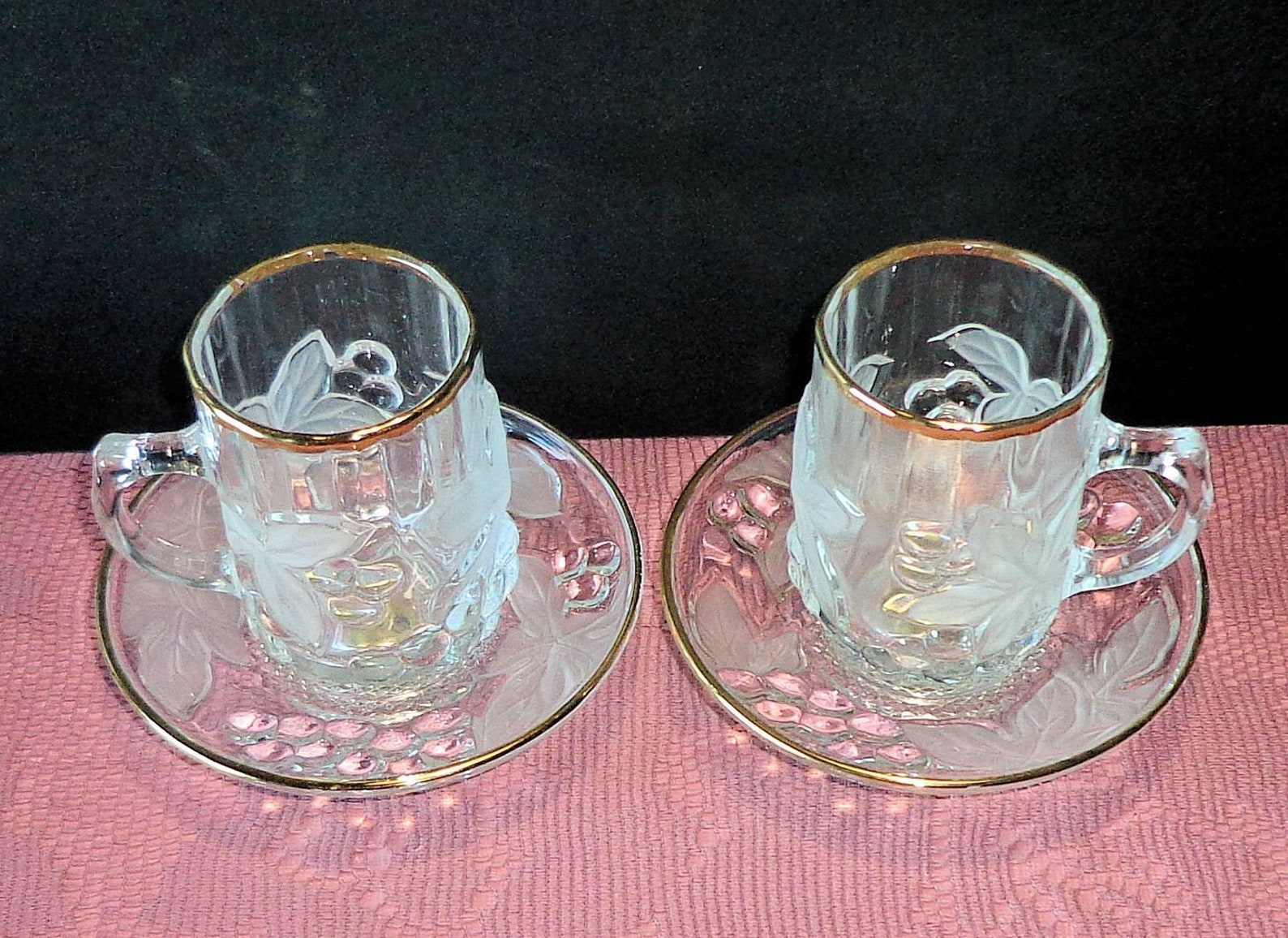 Soga Japan WINERY Crystal Gold 2 Sets Demitasse Cups Saucers - Etsy España